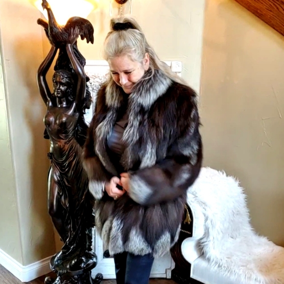Atlanta Furs | Jackets & Coats | Plush Silver Fox Coat Stroller ...